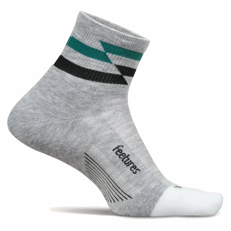 Feetures Elite Max Cushion Quarter Socks - Gray Track - Stan's Shoes