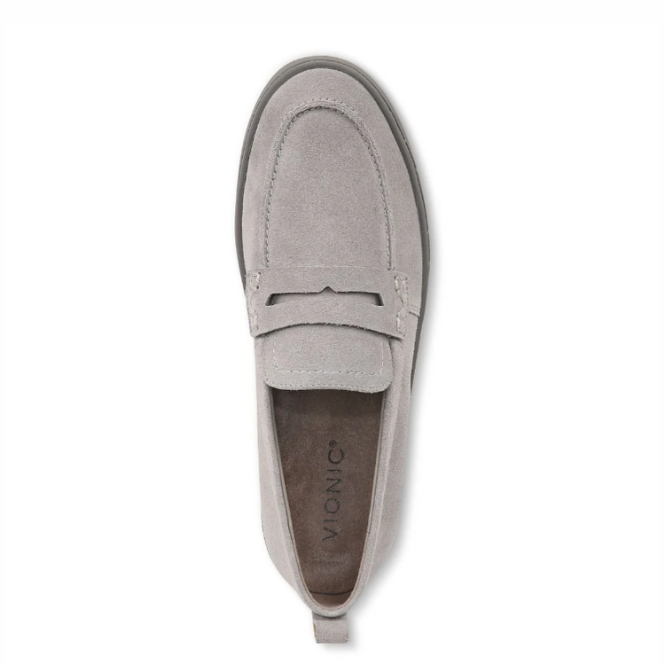 Women’s Vionic Uptown Loafer – Light Grey Suede - Stan's Shoes